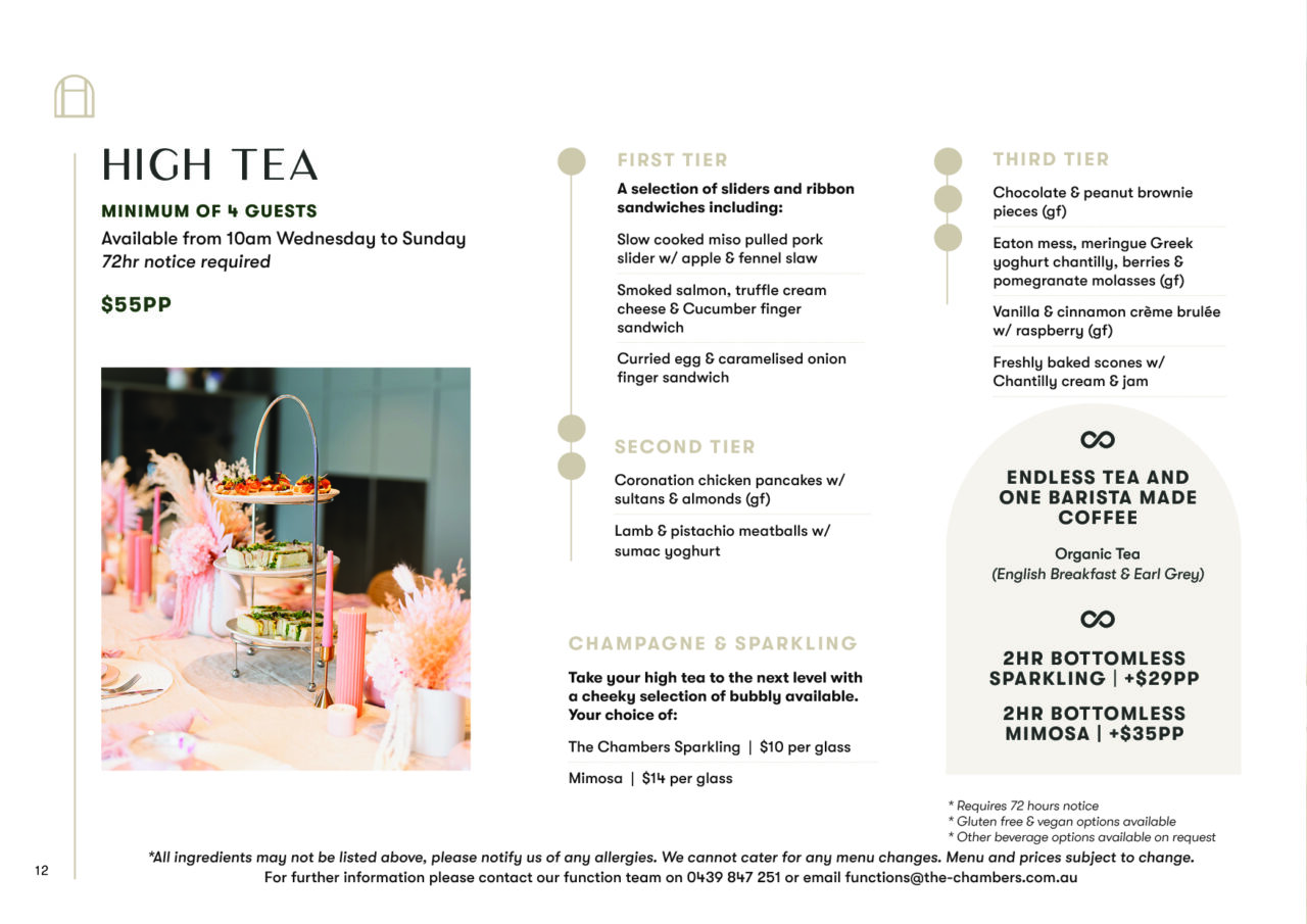 High Tea | The Chambers